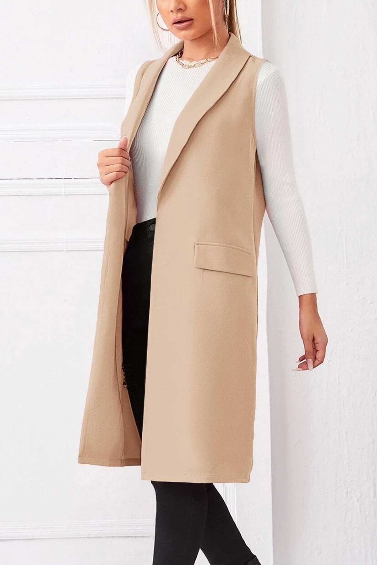 Shein Vest Largo Beige – Vezia